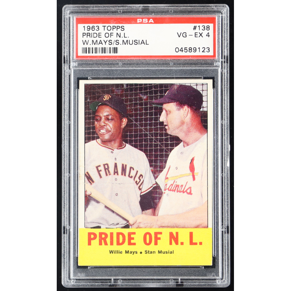 Willie Mays / Stan Musial 1963 Topps #138 Pride of NL (PSA 4 ...