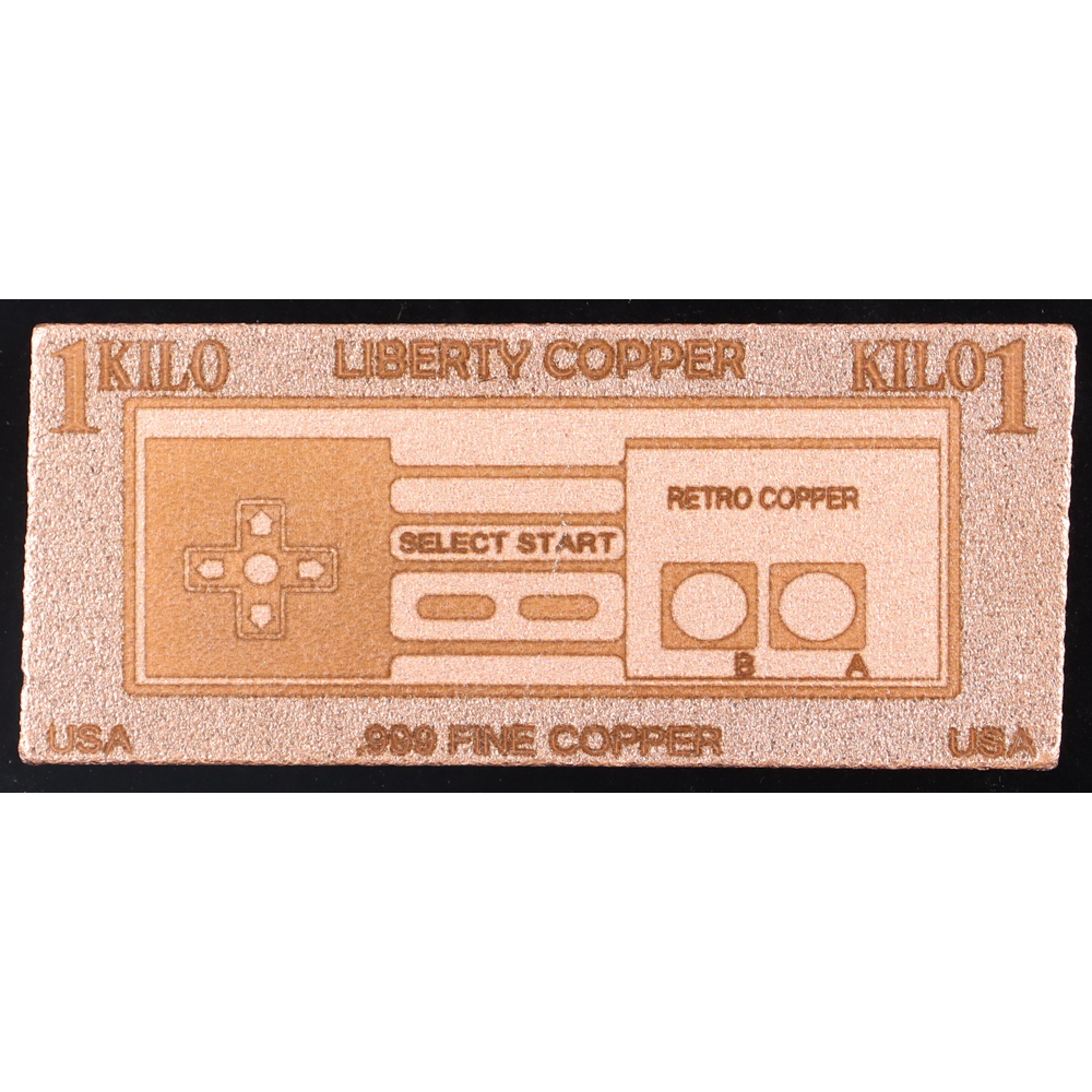 One Kilo .999 Fine Copper Retro Game Controller Design Bullion Bar ...