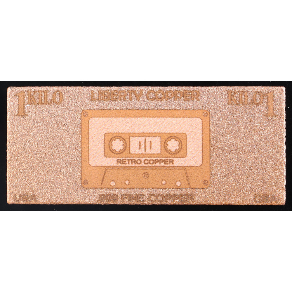 One Kilo .999 Fine Copper Retro Cassette Tape Design Bullion Bar ...