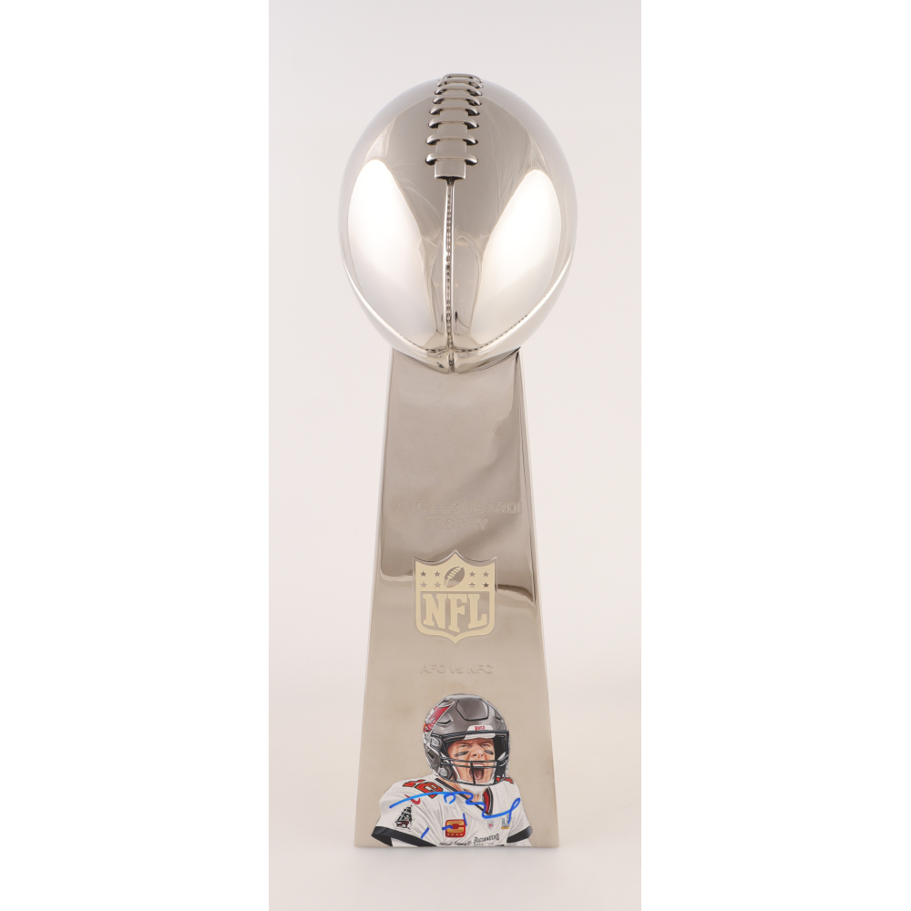 Tom Brady Signed Full-Size Replica Lombardi Trophy with Original ...