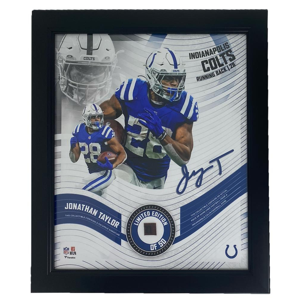 Jonathan Taylor LE Colts Custom Framed Photo Display with Game-Used ...