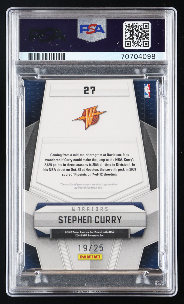 Stephen Curry Signed 2009-10 Certified Potential Materials Prime #27 ...