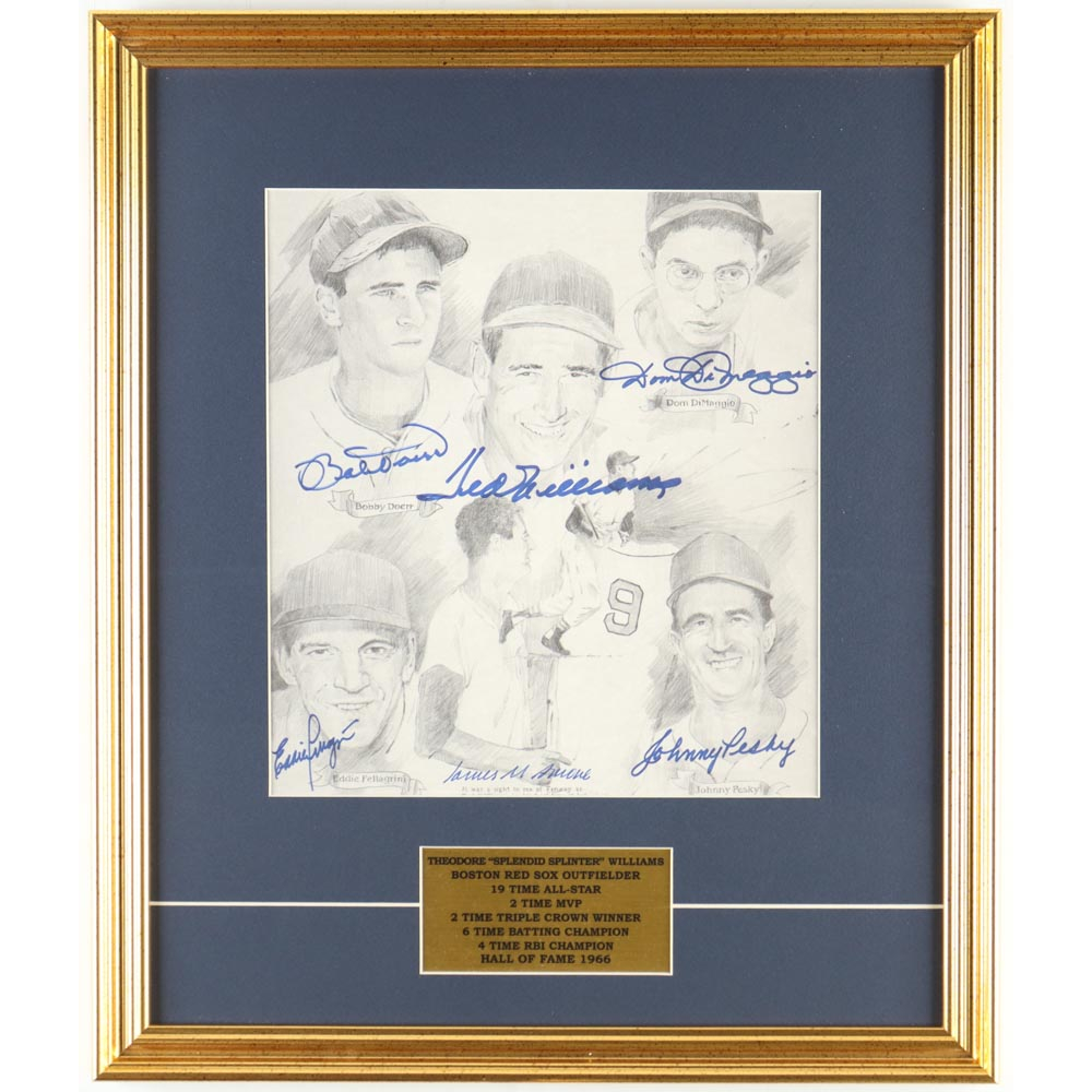 1990 "Ted Williams and Friends" Custom Framed Print Display Signed by ...