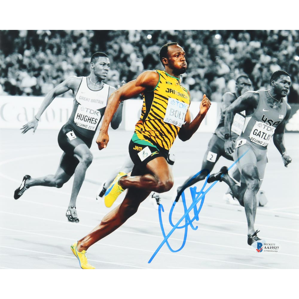 Usain Bolt Signed Team Jamaica 8x10 Photo (Beckett) | Pristine Auction