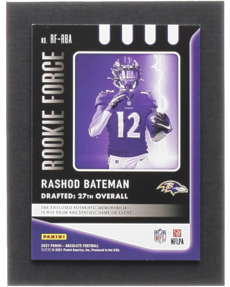 Rashod Bateman 2021 Absolute Rookie Force Jerseys #13 RC | Pristine Auction
