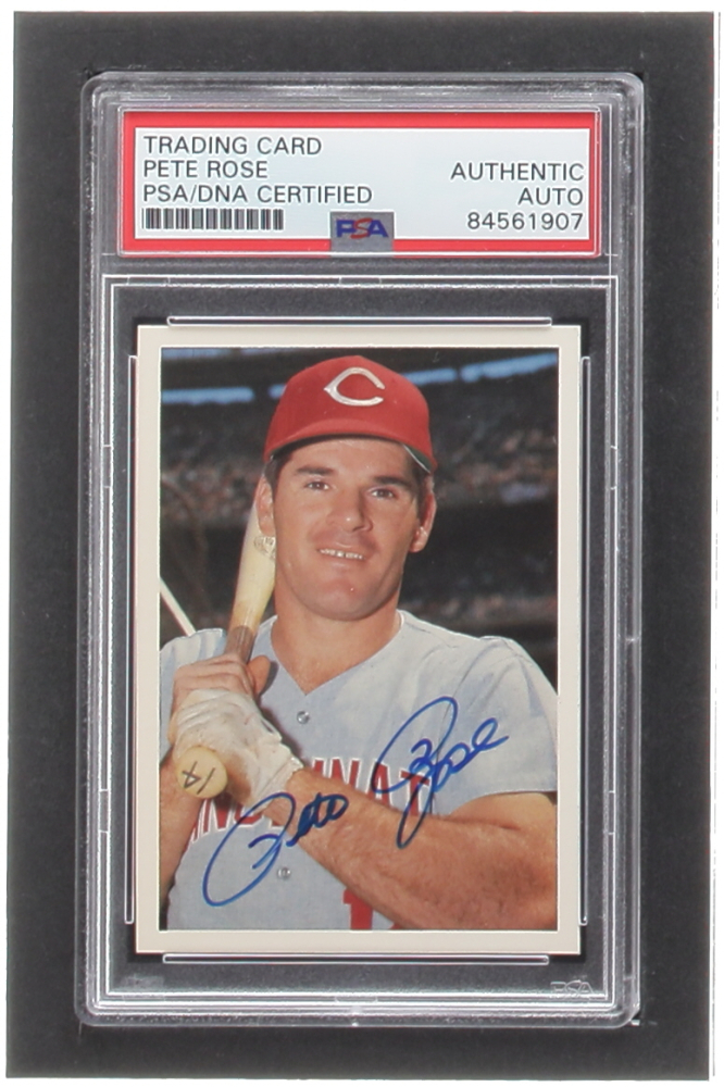 Pete Rose Signed 1985 Topps Rose #105 / Reds Smiling '60s (PSA ...