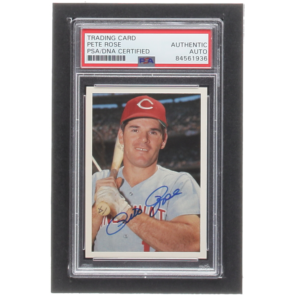 Pete Rose Signed 1985 Topps Rose #105 / Reds Smiling '60s (PSA ...