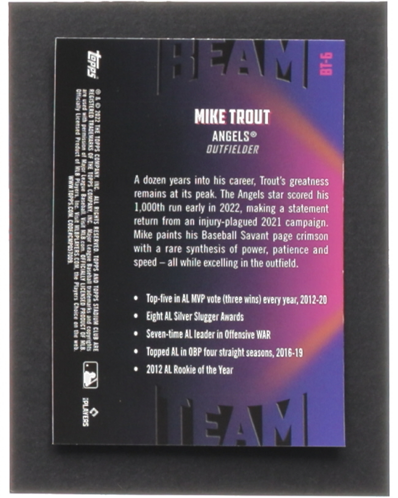 Mike Trout 2022 Stadium Club Chrome Beam Team #BT6 | Pristine Auction