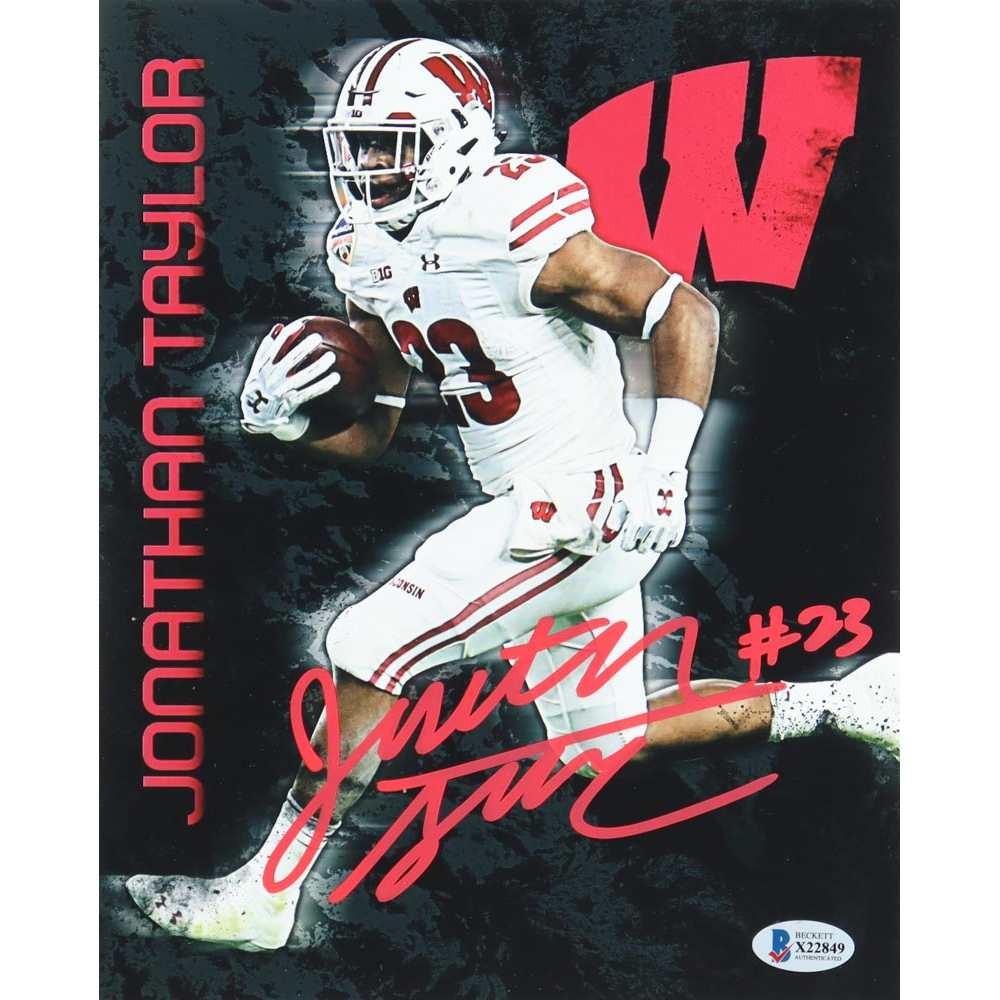 Jonathan Taylor Signed Wisconsin Badgers 8x10 Photo (Beckett ...