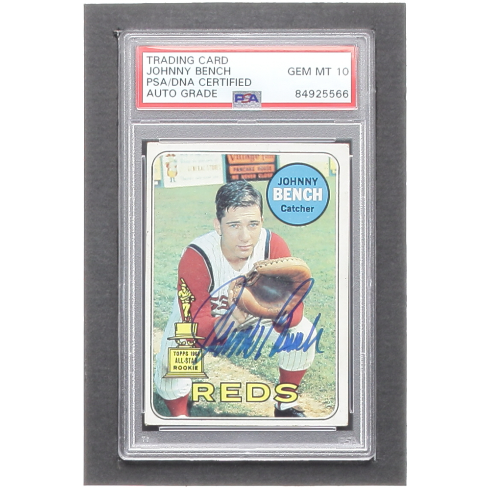 Johnny Bench Signed 1969 Topps #95 (PSA | Autograph Graded 10 ...