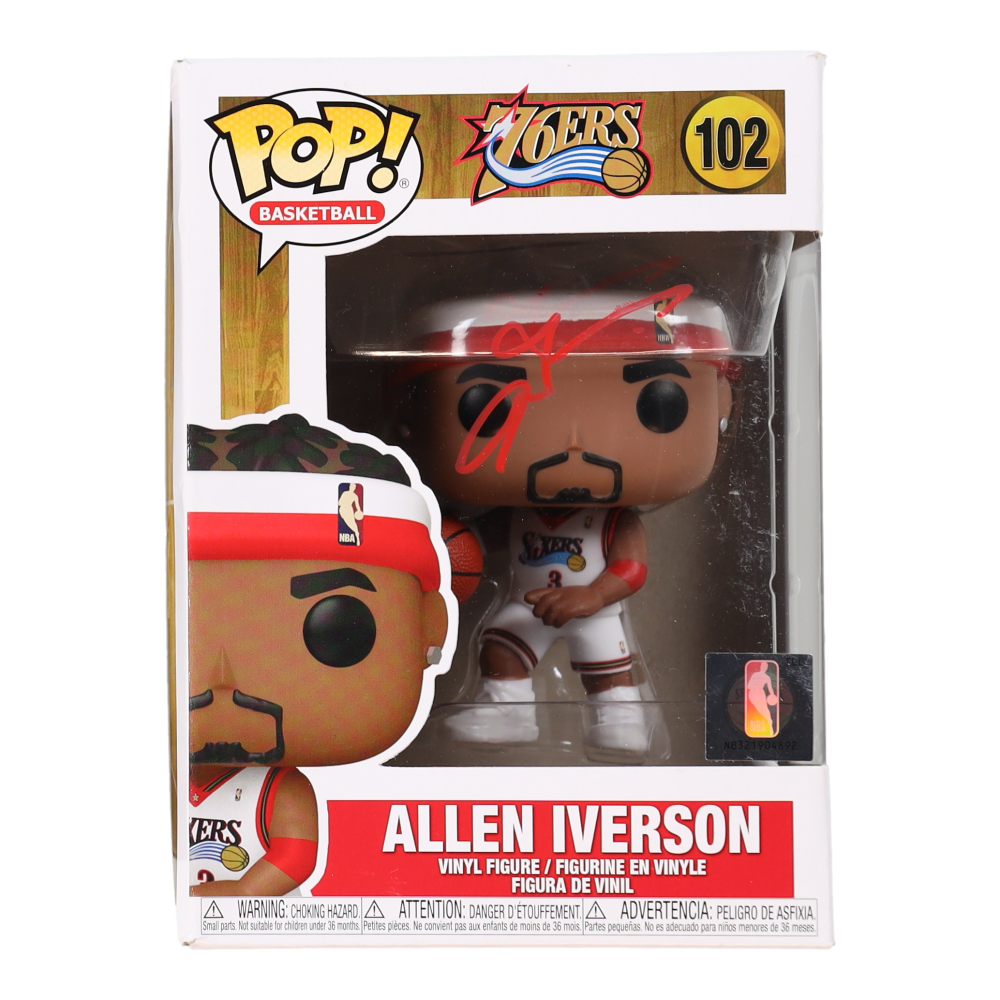 Allen Iverson Signed 76ers #102 Funko Pop! Basketball Vinyl Figure (PSA ...