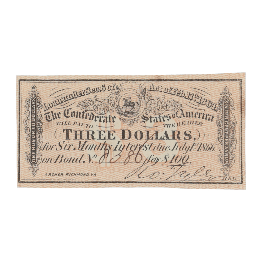 1864 $30 Thirty Dollars Confederate States of America Richmond CSA Bank ...