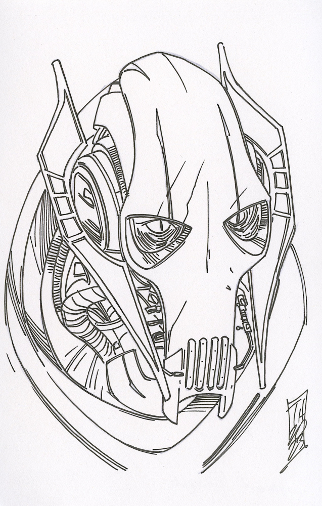 General Grievous | Star Wars - Signed ORIGINAL Drawing by Tom Hodges (1 ...