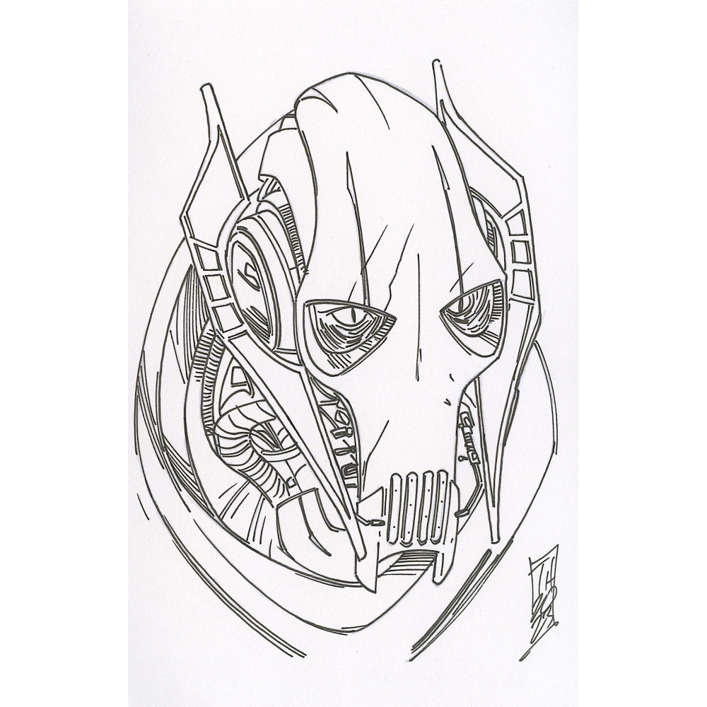General Grievous | Star Wars - Signed ORIGINAL Drawing by Tom Hodges (1 ...