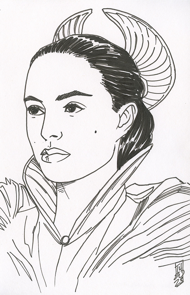 Padme Amidala | Star Wars - Signed ORIGINAL Drawing by Tom Hodges (1/1 ...