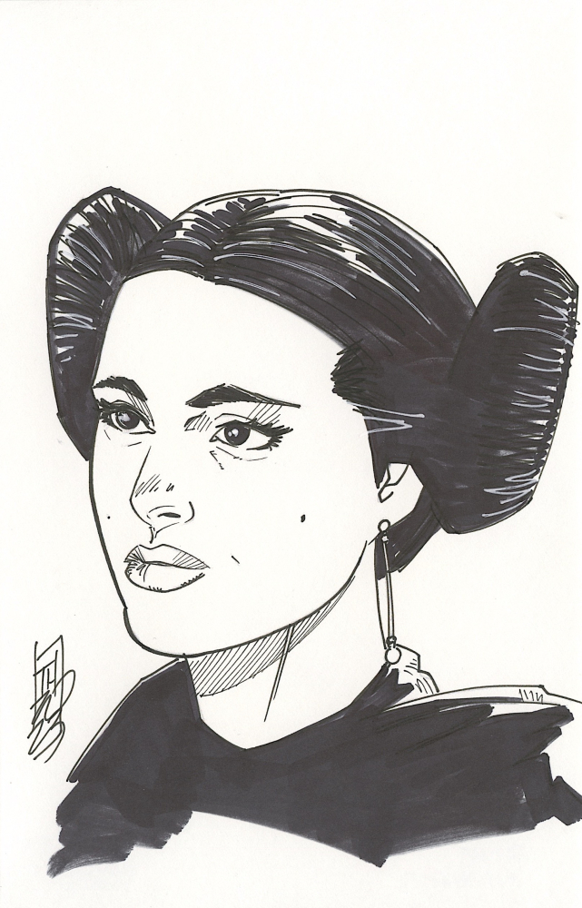 Padme Amidala | Star Wars - Signed ORIGINAL Drawing by Tom Hodges (1/1 ...