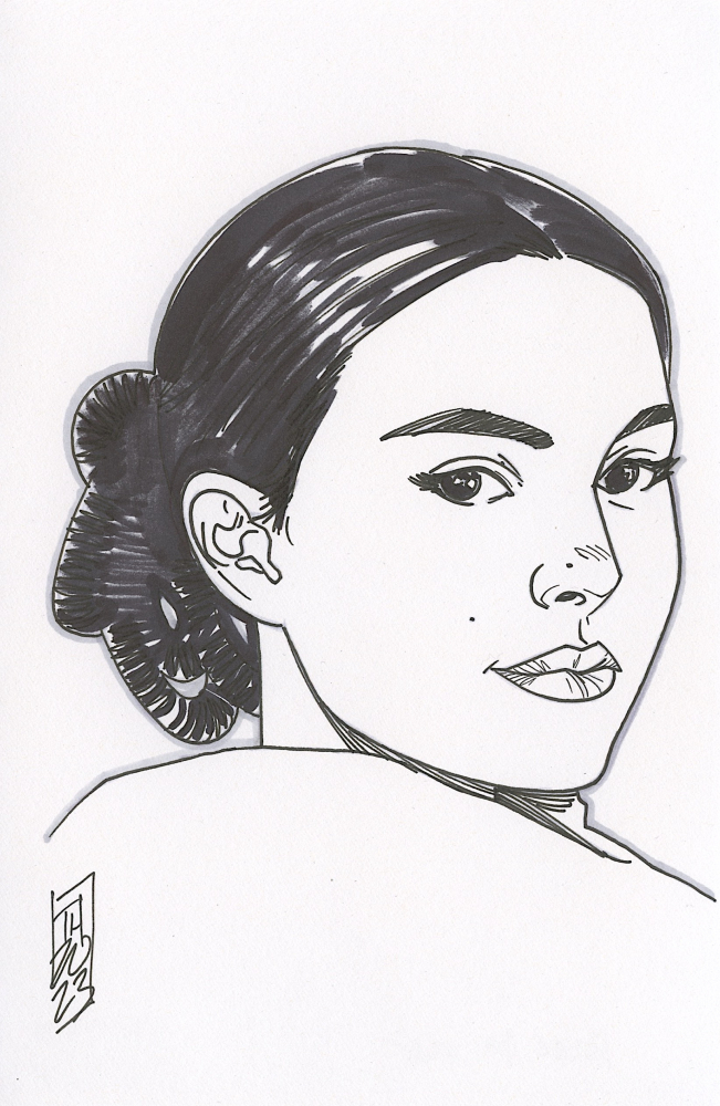 Padme Amidala | Star Wars - Signed ORIGINAL Drawing by Tom Hodges (1/1 ...