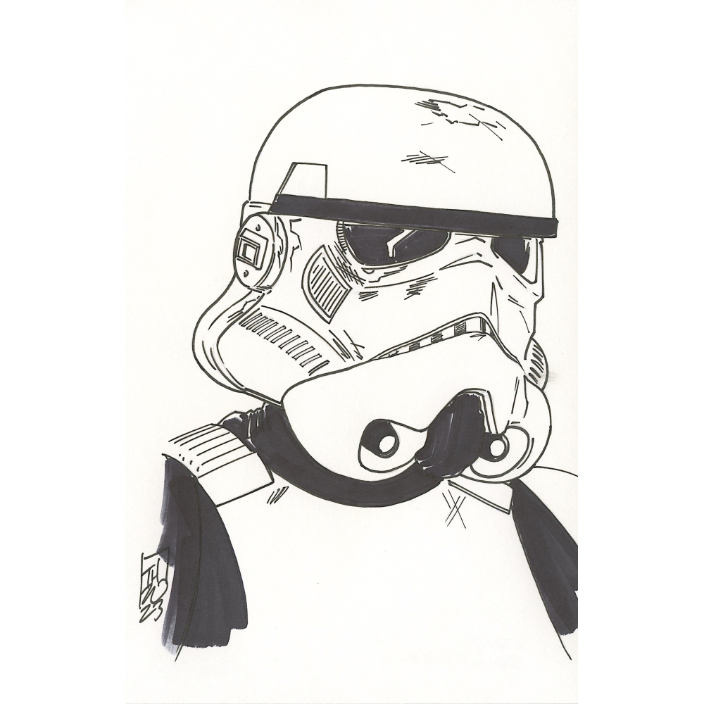 Imperial Stormtrooper | Star Wars - Signed ORIGINAL Drawing by Tom ...