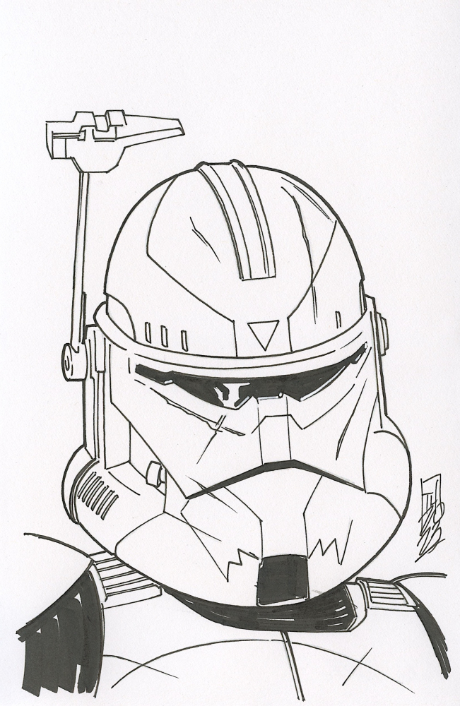 Clone Commander Wolffe | Star Wars - Signed ORIGINAL Drawing by Tom ...