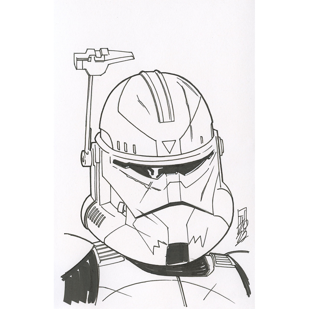 Clone Commander Wolffe | Star Wars - Signed ORIGINAL Drawing by Tom ...