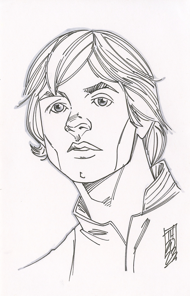 Luke Skywalker | Star Wars - Signed ORIGINAL Drawing by Tom Hodges (1/1 ...