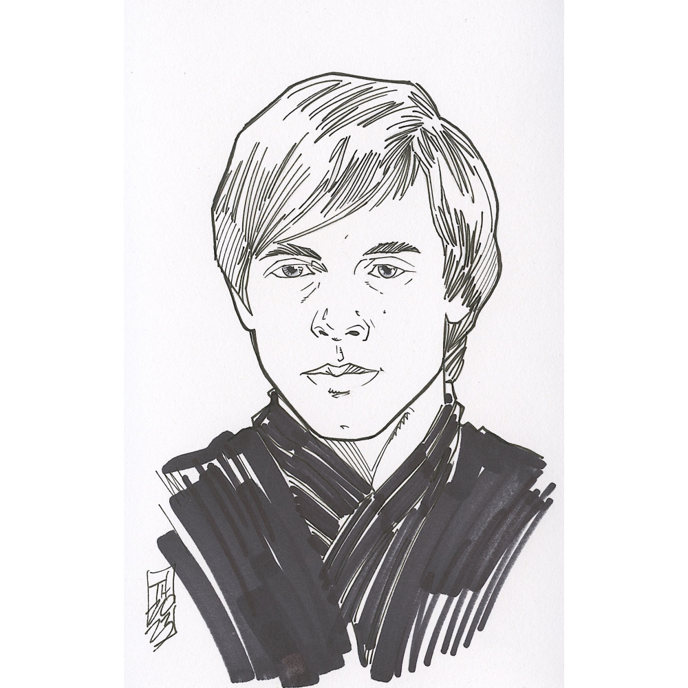Luke Skywalker | Star Wars - Signed ORIGINAL Drawing by Tom Hodges (1/1 ...