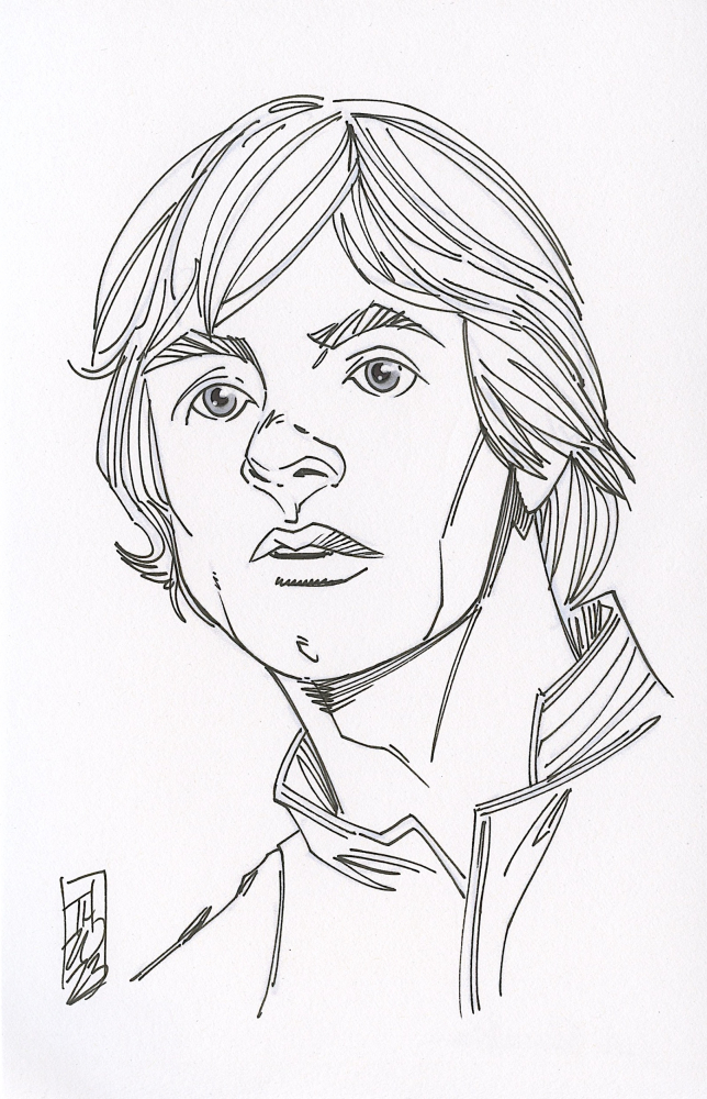 Luke Skywalker | Star Wars - Signed ORIGINAL Drawing by Tom Hodges (1/1 ...