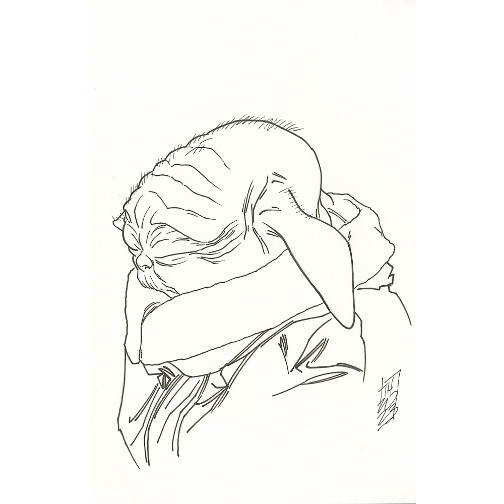 Grogu - Baby Yoda | Star Wars - Signed ORIGINAL Drawing by Tom Hodges ...