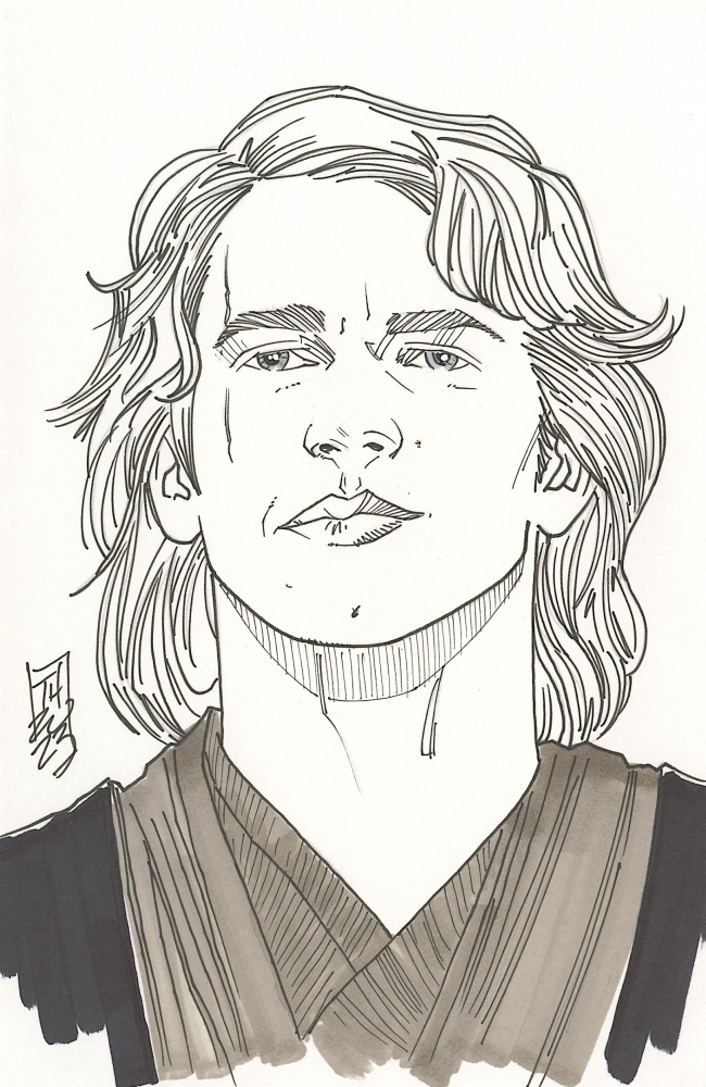 Anakin Skywalker | Star Wars - Signed ORIGINAL Drawing by Tom Hodges (1 ...