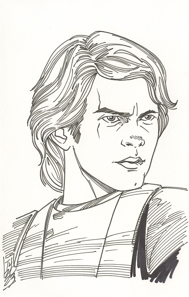 Anakin Skywalker | Star Wars - Signed ORIGINAL Drawing by Tom Hodges (1 ...