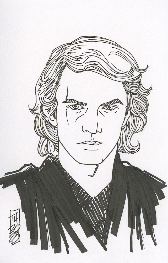 Anakin Skywalker | Star Wars - Signed ORIGINAL Drawing by Tom Hodges (1 ...