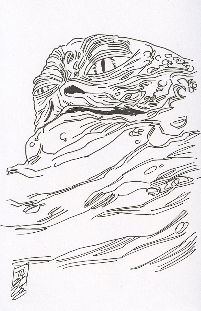 Jabba the Hutt | Star Wars - Signed ORIGINAL Drawing by Tom Hodges (1/1 ...