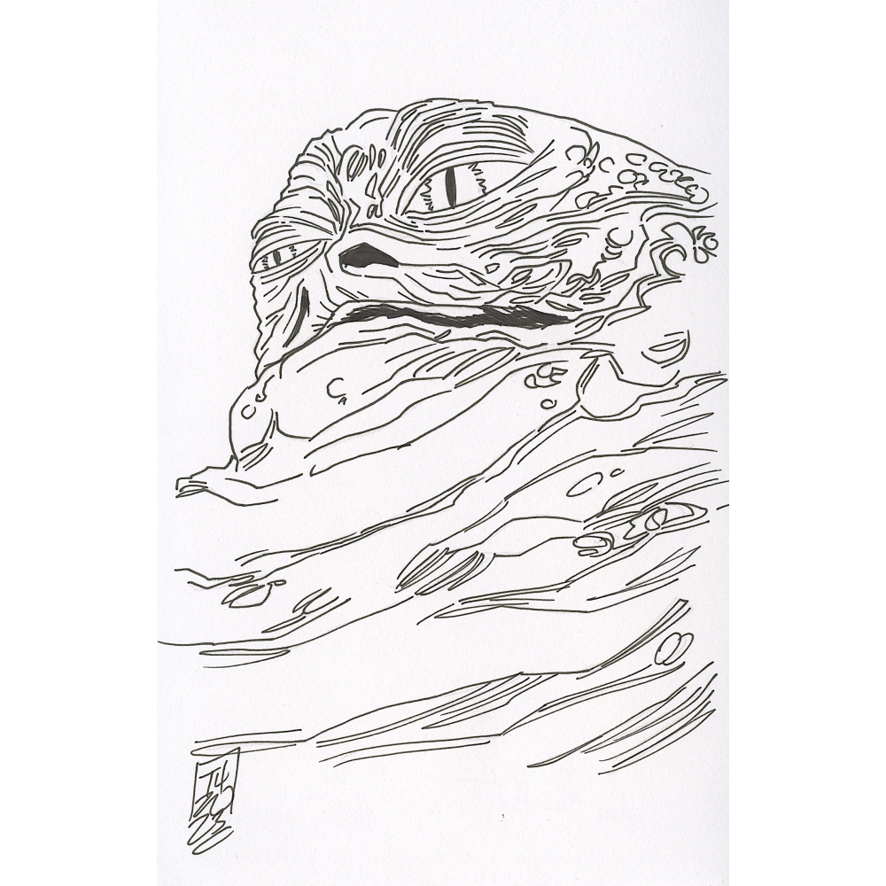 Jabba the Hutt | Star Wars - Signed ORIGINAL Drawing by Tom Hodges (1/1 ...