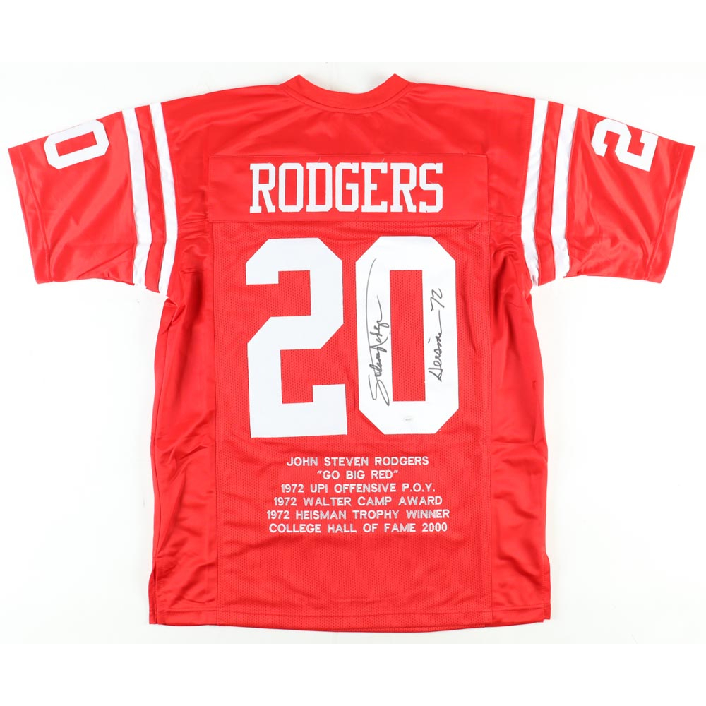 Johnny Rodgers Signed Career Stat Jersey Inscribed "Heisman 72" (JSA ...