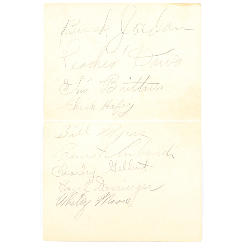 1937 Reds 4x6 Cut Team-Signed by (9) with Chick Hafey, Buck Jordan, Gus ...