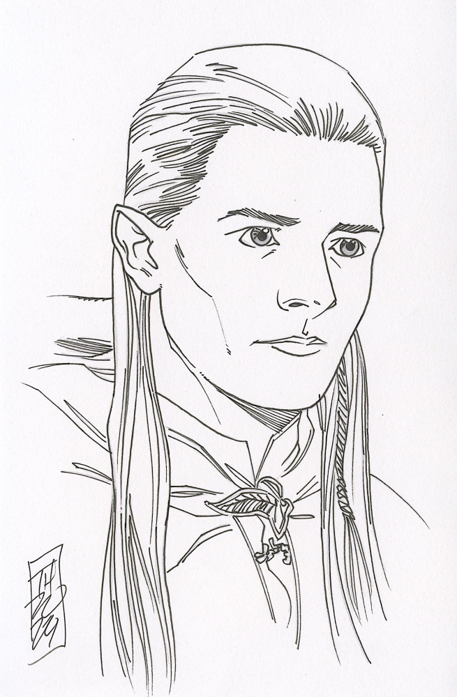 Legolas | Lord of the Rings - Signed ORIGINAL Drawing by Tom Hodges (1/ ...