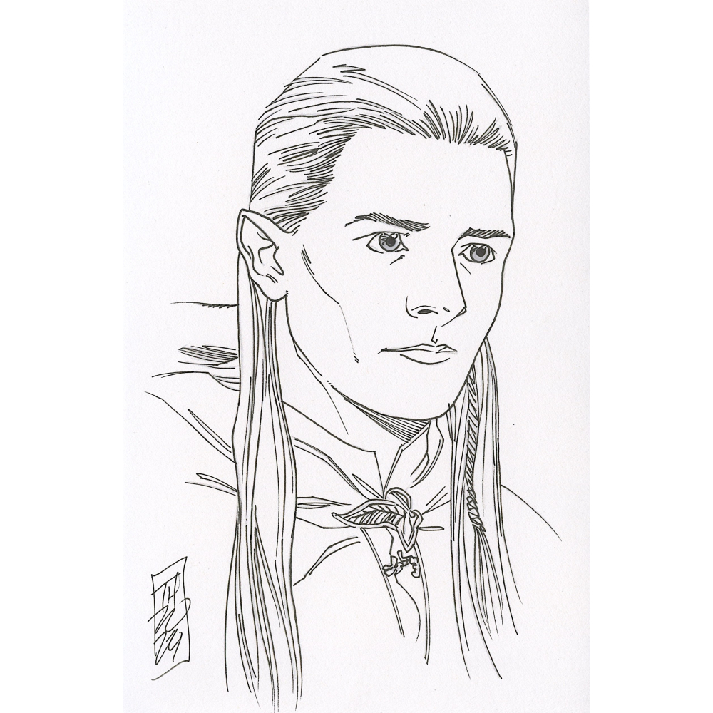 Legolas | Lord of the Rings - Signed ORIGINAL Drawing by Tom Hodges (1/ ...