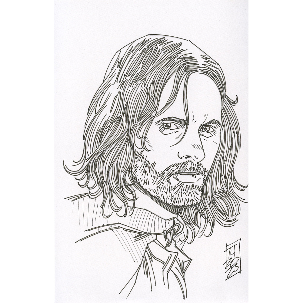 Aragorn | Lord of the Rings - Signed ORIGINAL Drawing by Tom Hodges (1/ ...