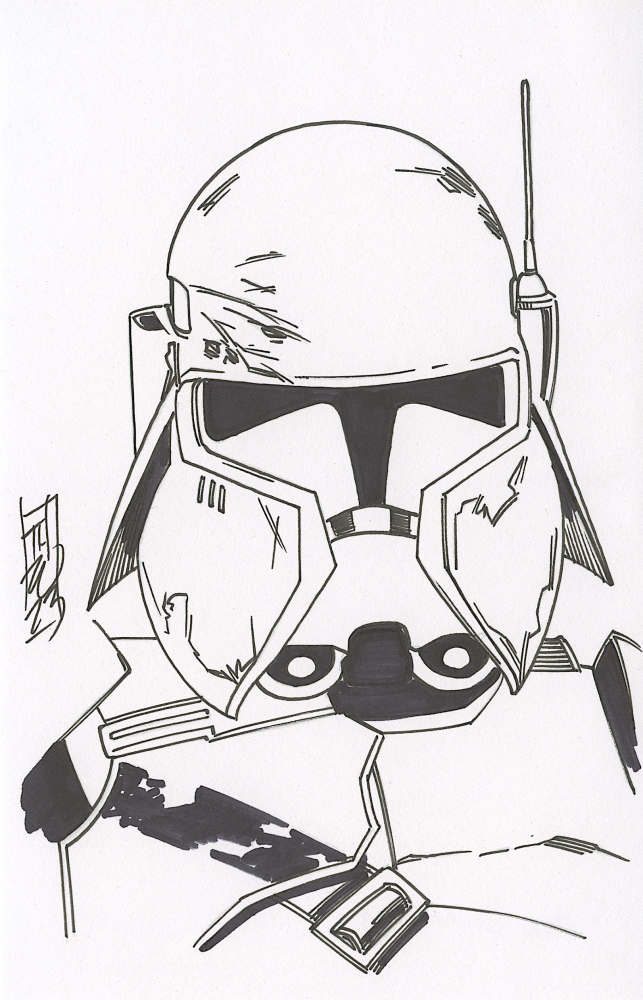 Clone Commander Bacara | Star Wars - Signed ORIGINAL Drawing by Tom Hodges (1/1) | Pristine Auction