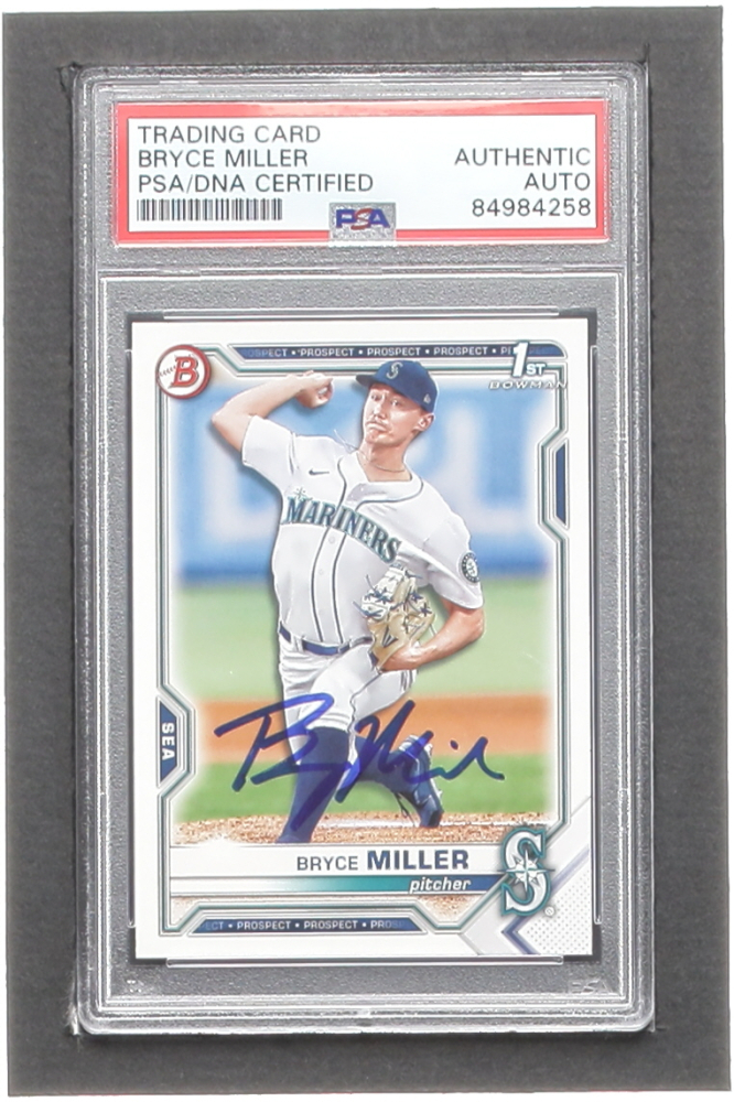 Bryce Miller Signed 2021 Bowman Draft 1st Edition #BD64 (PSA ...