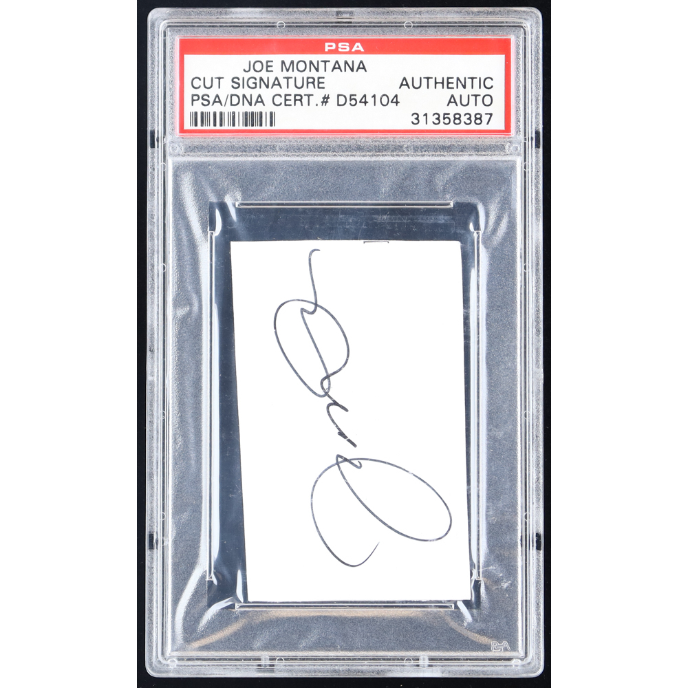 Joe Montana Signed 1.5x3 Cut (PSA) | Pristine Auction