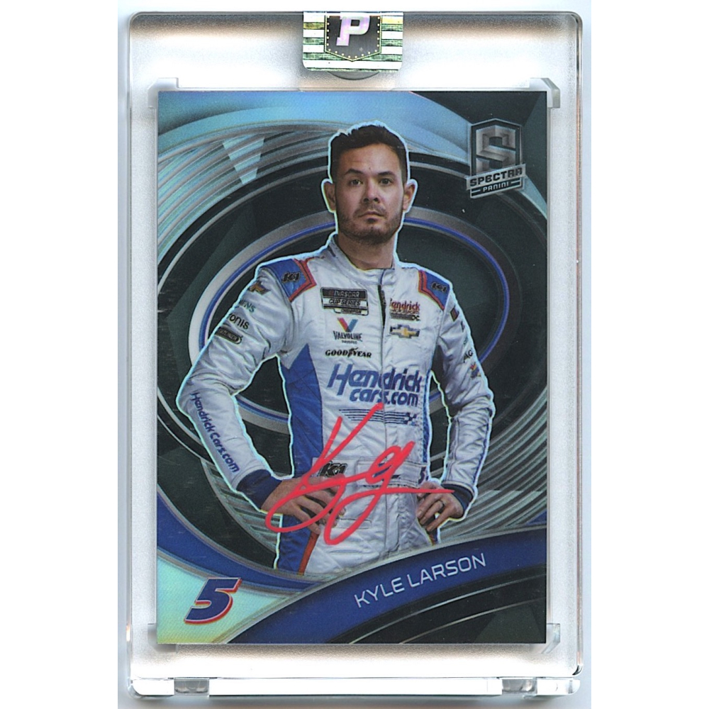 Kyle Larson Signed 2022 Panini Chronicles Spectra #6 (PA Encapsulated ...