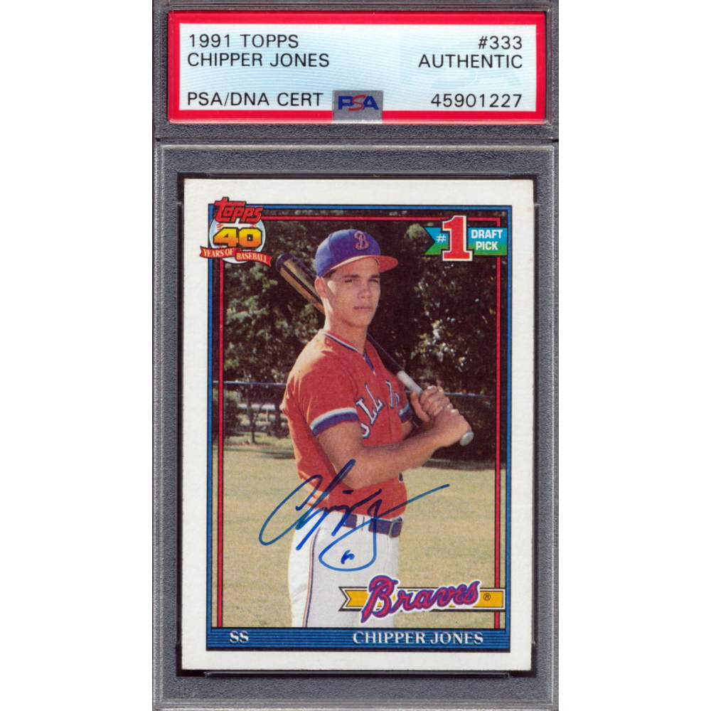 Chipper Jones Signed 1991 Topps #333 RC (PSA Encapsulated) | Pristine ...