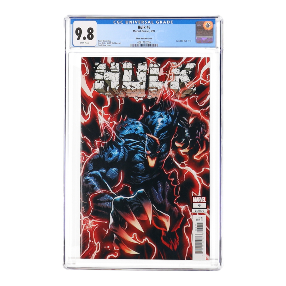 2022 "Hulk" Issue #6 Shaw Variant Marvel Comic Book (CGC 9.8 ...