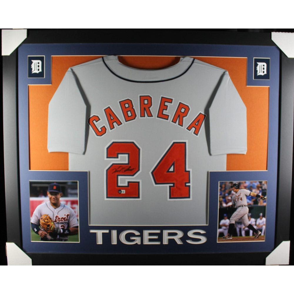 Miguel Cabrera Signed 35x43 Custom Framed Jersey Display (Beckett ...