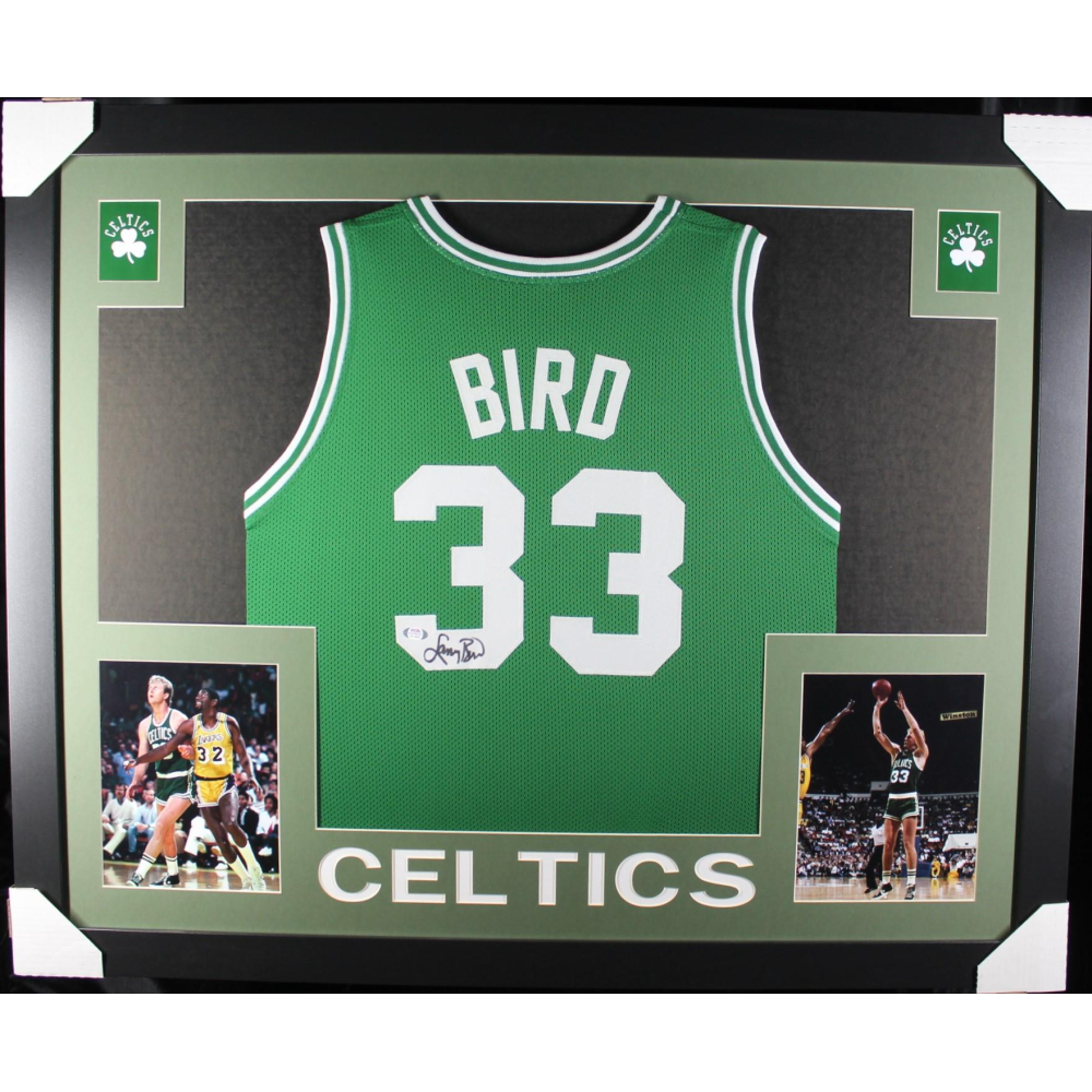 Larry Bird Signed 35x43 Custom Framed Jersey Display (PSA) | Pristine Auction
