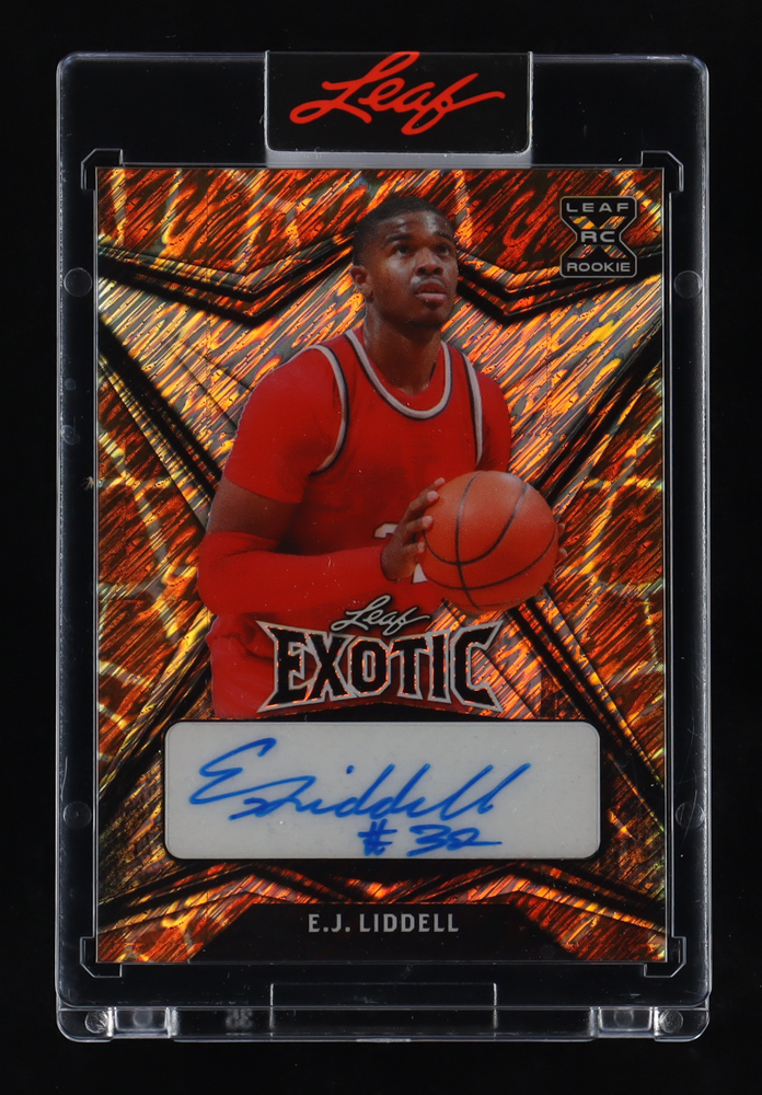 E.J. Liddell 2022-23 Leaf Exotic Diagonal Shimmer Giraffe RC #BAEJL #2/ ...