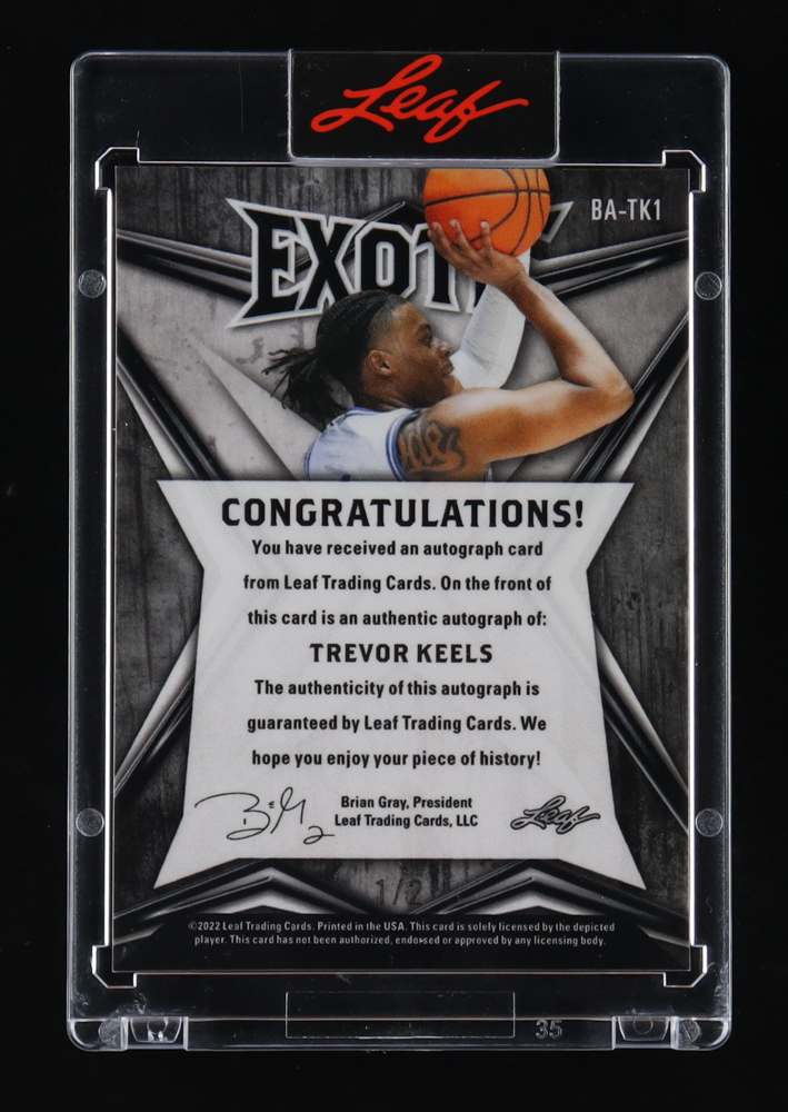 Trevor Keels 2022-23 Leaf Exotic Prismatic Fish RC #BATK1 #1/2 ...