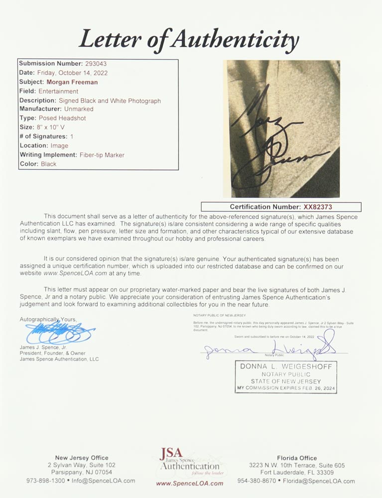 Morgan Freeman Signed Custom Framed Photo (JSA) | Pristine Auction