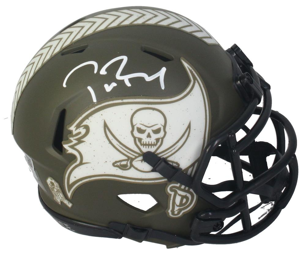 Tom Brady Signed Buccaneers Salute To Service Speed Mini Helmet ...